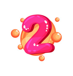 Seven magenta glossy bright number kids font Vector Image