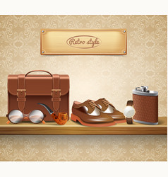 Gentleman accessories realistic frame Royalty Free Vector