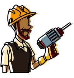 Cartoon worker with tool Royalty Free Vector Image