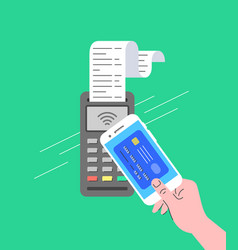 Pos nfc payment machine icon nfc terminal card Vector Image