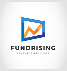 Fundraising financial and accounting logo design Vector Image
