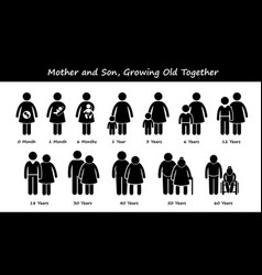 Age from bato adult human growth Royalty Free Vector Image