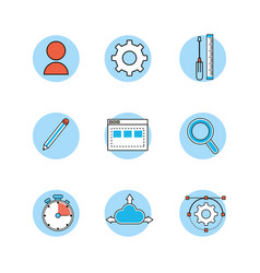 Set webside code programmer technology Royalty Free Vector