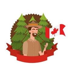 Forest ranger man cartoon design Royalty Free Vector Image