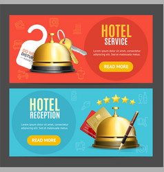 Hotel reception service banner with realistic Vector Image