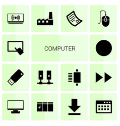 Computer hardware icons Royalty Free Vector Image