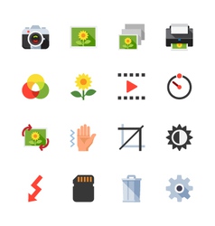 Photography icons and Camera Function Icons Vector Image