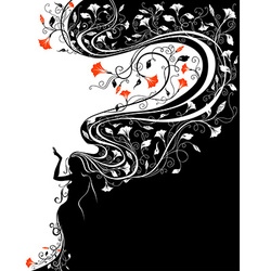Abstract beautiful girl with flowers in hair Vector Image