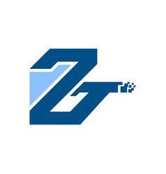 Green blue z logo icon element symbol Royalty Free Vector