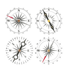 Compass set different colored compasses Royalty Free Vector