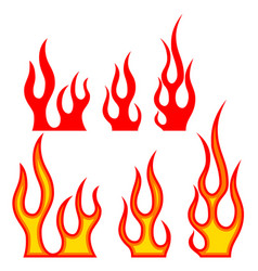Set fire flames Royalty Free Vector Image - VectorStock