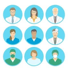 Medical clinic staff flat icons Royalty Free Vector Image