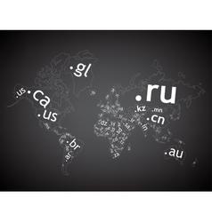 Map of the world top-level domain Royalty Free Vector Image