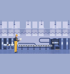Worker in factory workplace Royalty Free Vector Image