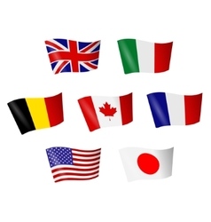 Flags countries group seven Royalty Free Vector Image