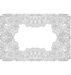 Art for coloring book page with abstract border Vector Image