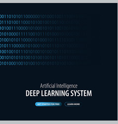 Deep learning system banner for social media Vector Image
