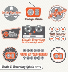 Retro music recording equipment object Royalty Free Vector