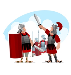 Cartoon roman army Royalty Free Vector Image - VectorStock