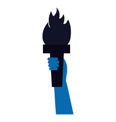 Hand with flaming torch Royalty Free Vector Image