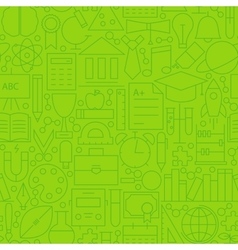 Thin line school education green seamless pattern Vector Image