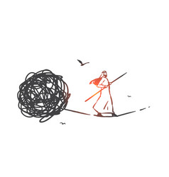 Business problem solving concept sketch hand Vector Image