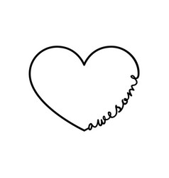 Beautiful - calligraphy word with hand drawn heart