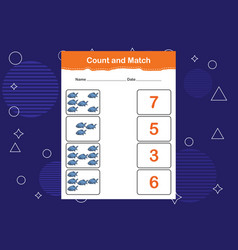 Count and match with the correct number how Vector Image