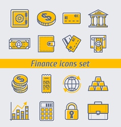 Banking and financial icons set Royalty Free Vector Image