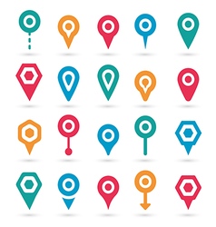 Black map pointer icons set Royalty Free Vector Image