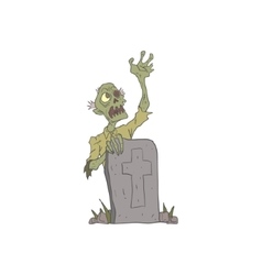 Half bod creepy zombie dragging intestines Vector Image