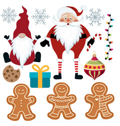 Beautiful christmas decoration collection Vector Image