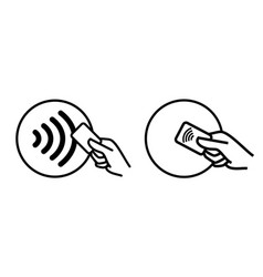 Pos nfc payment machine icon nfc terminal card Vector Image