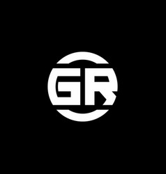 Gr monogram letter logo ribbon with shield style Vector Image