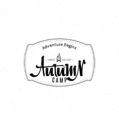 Autumn camp- calligraphic lettering badge label Vector Image