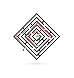 Circular maze with way to center business Vector Image Circular maze with way to center business Vector Image