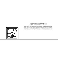 Cpu computer chip electronic circuit processor Vector Image