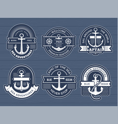 Marine anchor icons designs of navy symbols Vector Image