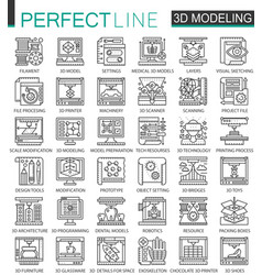 3d printing orthogonal icons Royalty Free Vector Image