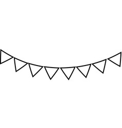 Line cute party flag decoration design Royalty Free Vector