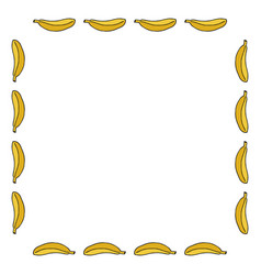 Square frame with creative banana on white Vector Image