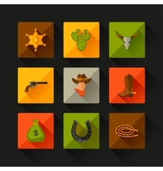 Cowboy Western set of objects Royalty Free Vector Image