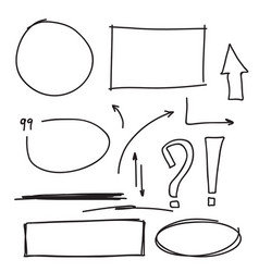 Set hand drawn text box Royalty Free Vector Image