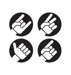 Four fingers up hand gesture icon Royalty Free Vector Image