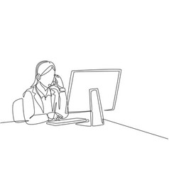 One continuous line drawing and computer Vector Image