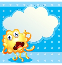 Cute monster for kids inviting calling or greeting