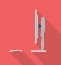 Screen monitor computer side view Royalty Free Vector Image