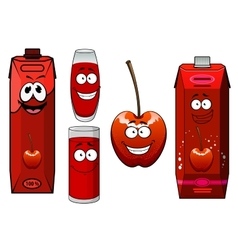 Fresh sweet cherry fruit cartoon character Vector Image
