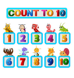Counting numbers with animals Royalty Free Vector Image