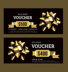 Golden design for gift certificate coupon Card Vector Image